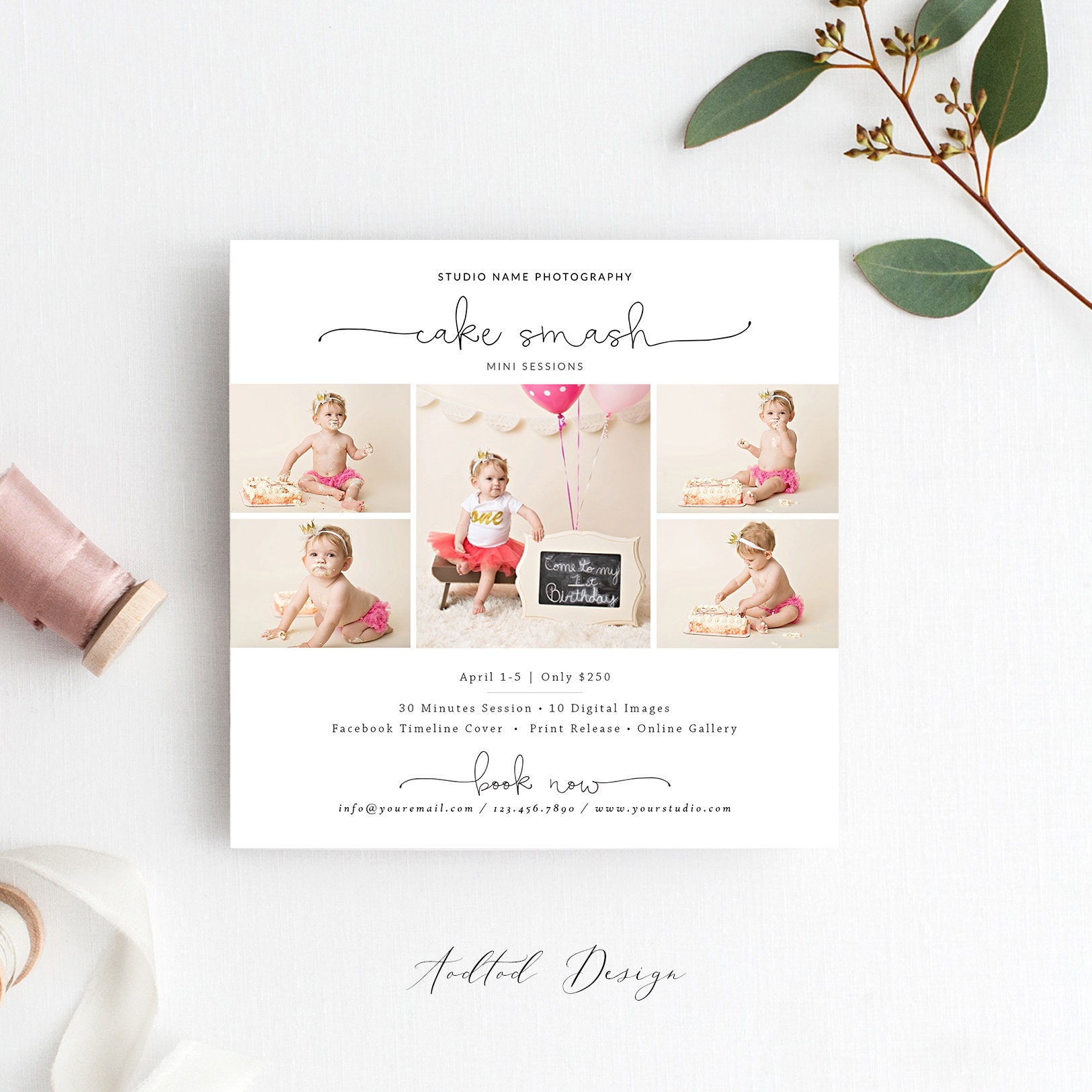 Cake Smash Mini Session Template mini session template Cake Smash ...