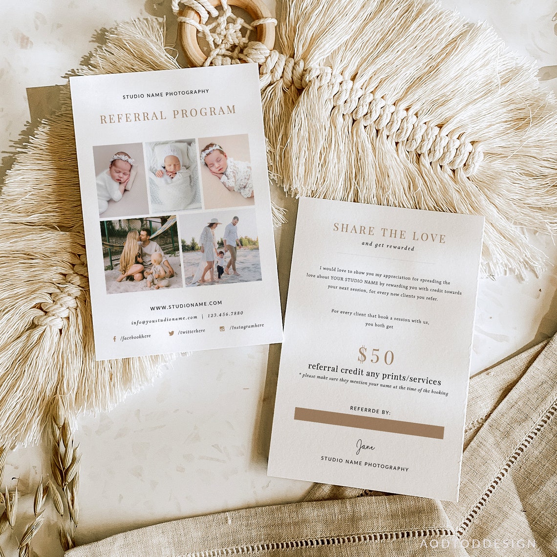 Photography Referral Card Template Referral Card Template | Etsy