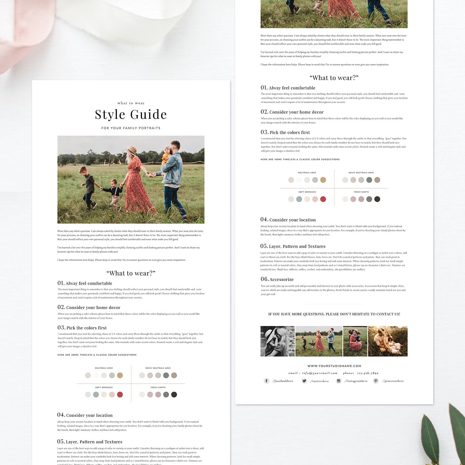 Photography Email Template Style Guide Template What to | Etsy