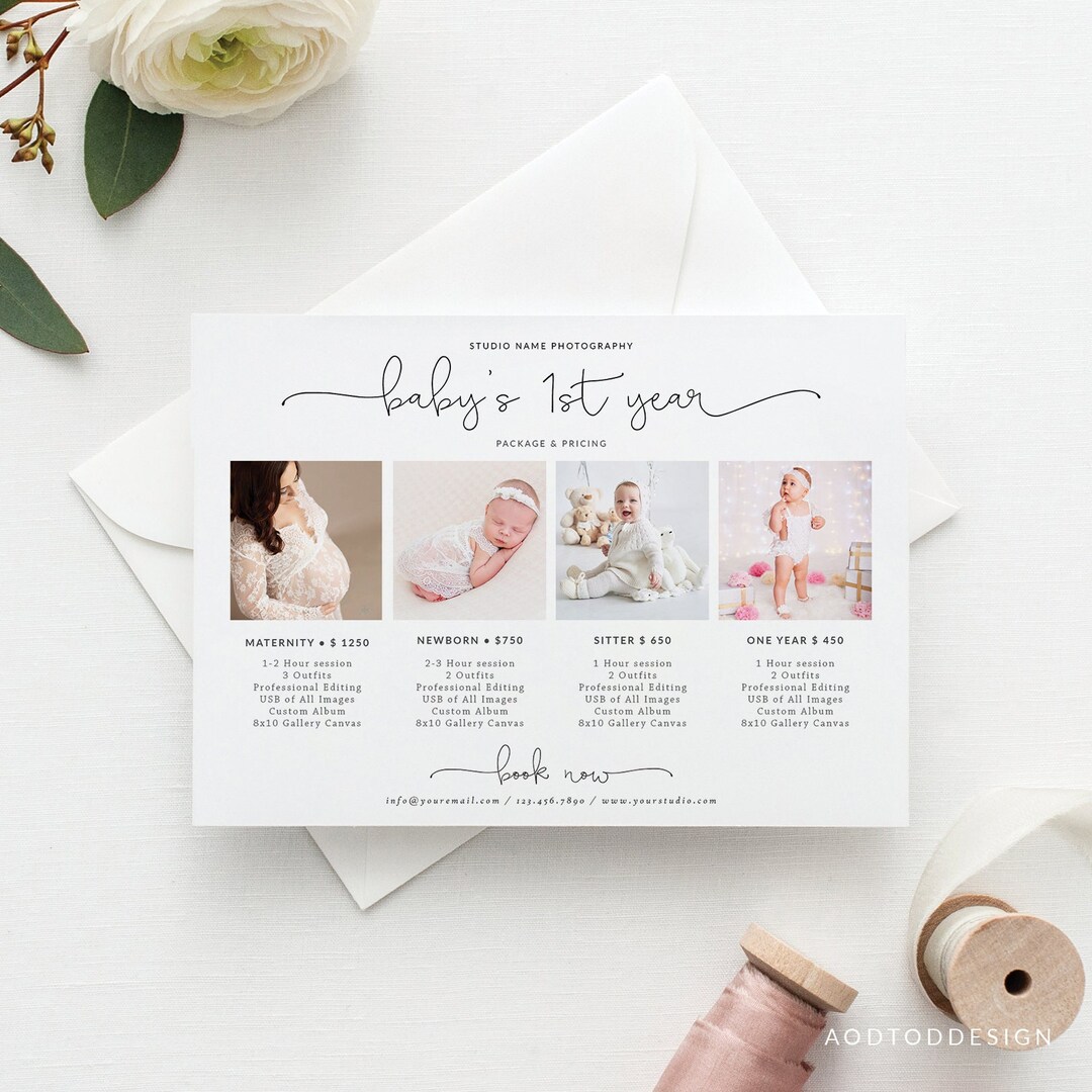 Baby's First Year Mini Sessions Template Price Guide List - Etsy
