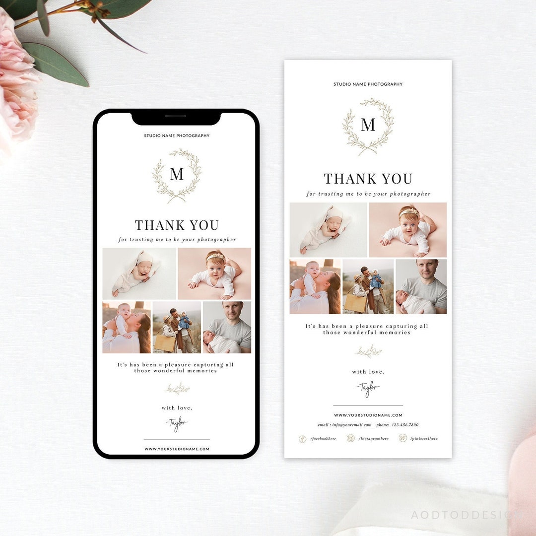 Thank You Email Newsletter Template for Photographers, Marketing, Photoshop, PSD DIY Y21-M22-PSD ...