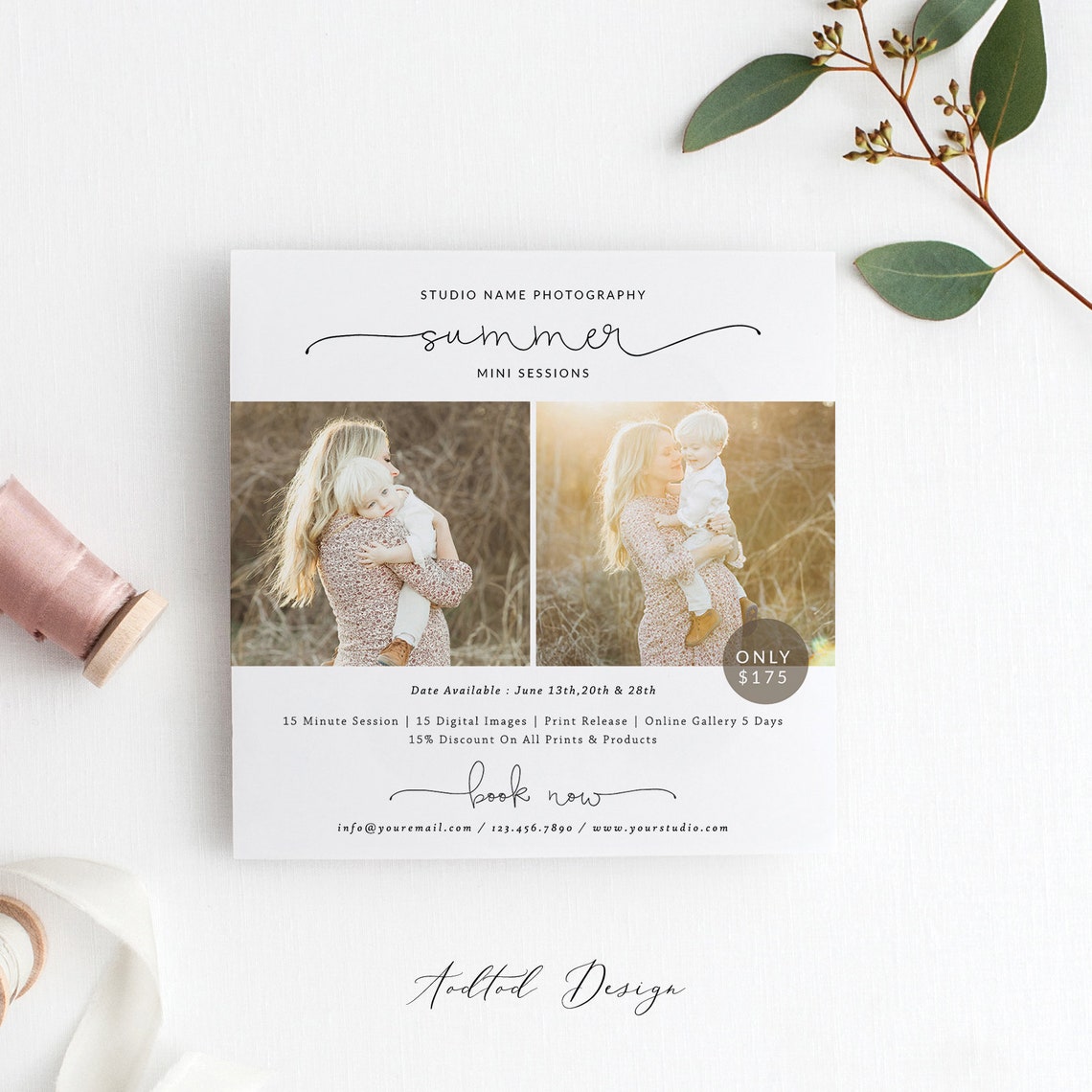 Summer Mini Session Template Wonderful Time Holiday | Etsy