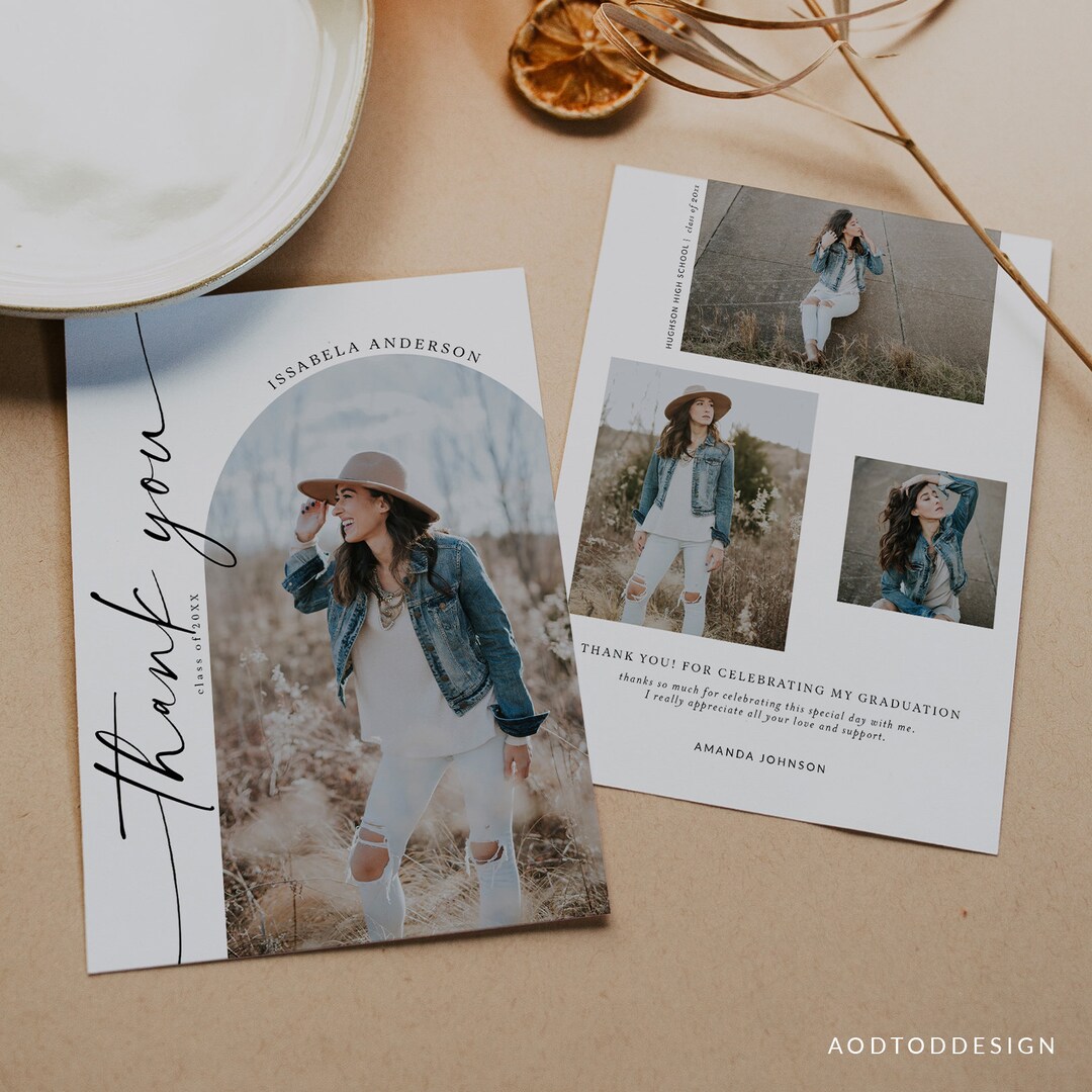 Graduation Thank You Card Template, Senior Card, Senior Graduation ...
