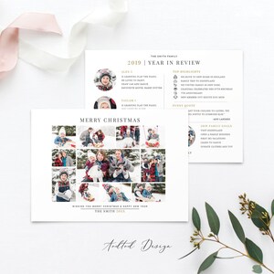 Year in Review Christmas Card Templatefor 2 Kids Christmas | Etsy