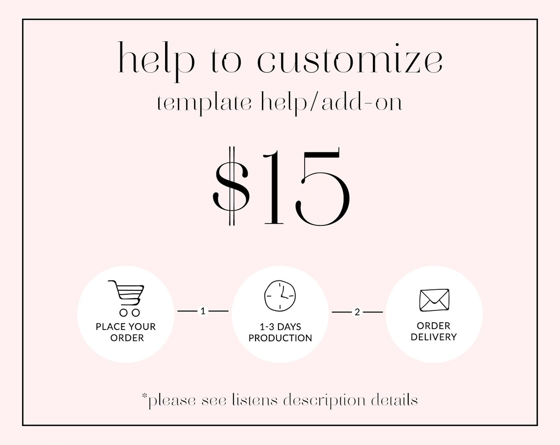 Custom Template Help to Customize Help Custom Template - Etsy