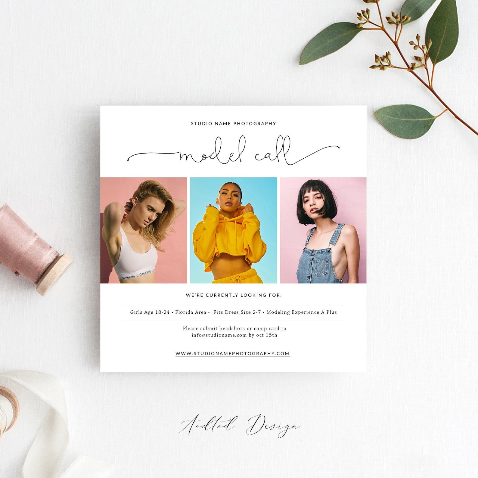 Model Call Template Marketing Template Sweet Dream Spring - Etsy