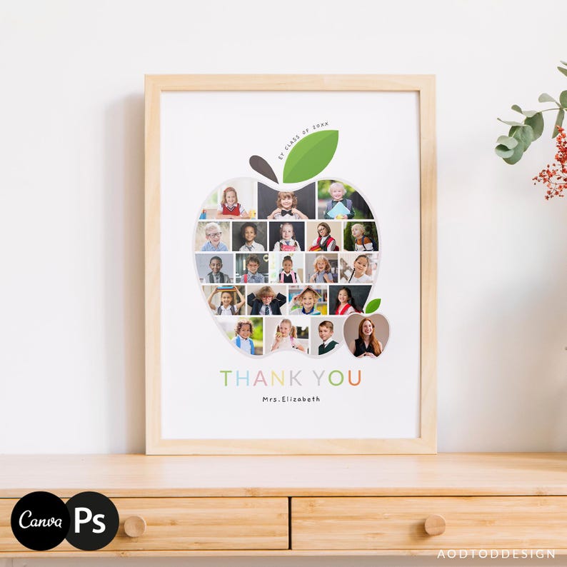 School Photo Collage (1, 20–25 Photo Slots), Blog Board, Teacher Gift ...