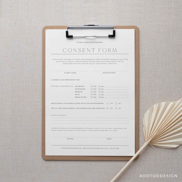 Social Media Consent Forms - Etsy