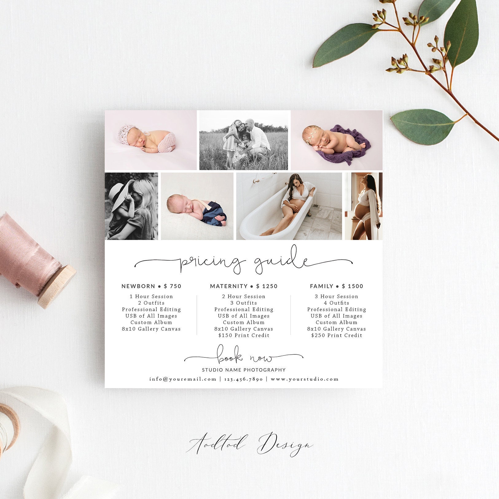 Photography Pricing Template Price Guide List for | Etsy