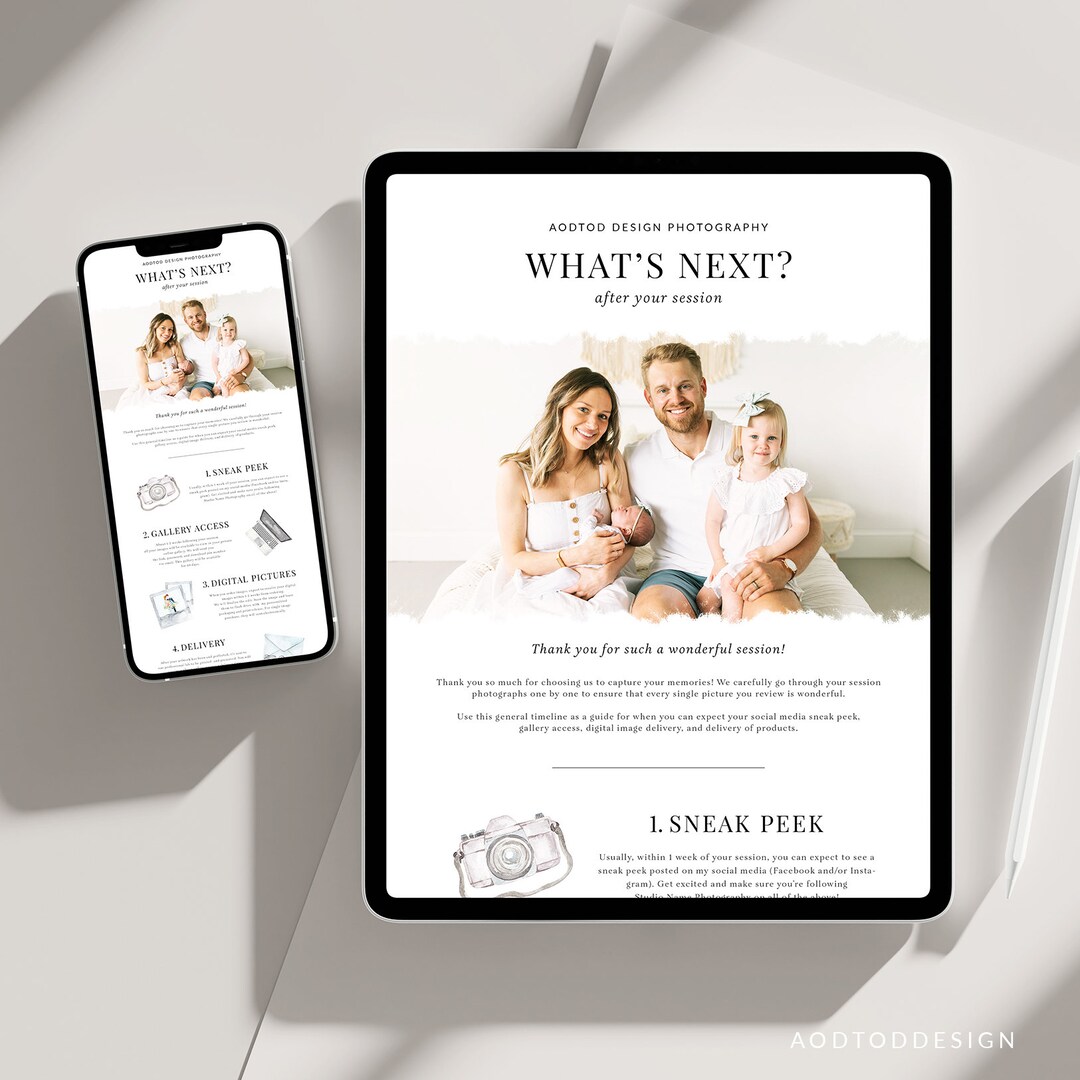 What's Next Card Template for Photographers, After the Session, Photo ...