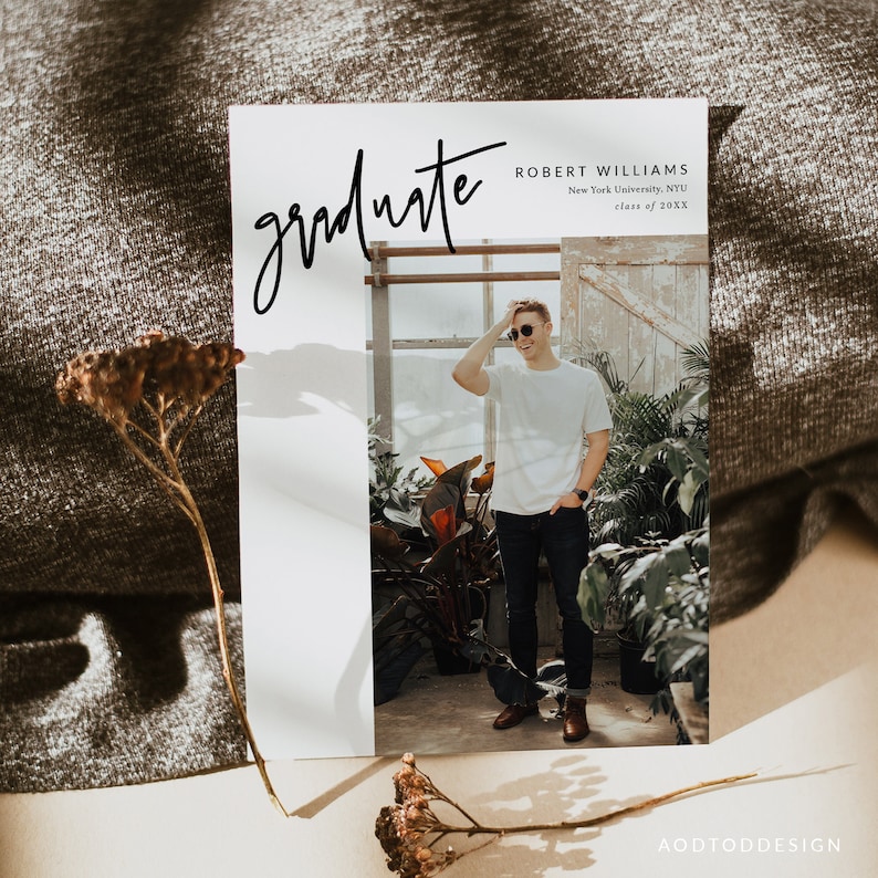 Modern Graduation Announcement, Grad Invite Card, Senior Graduation ...