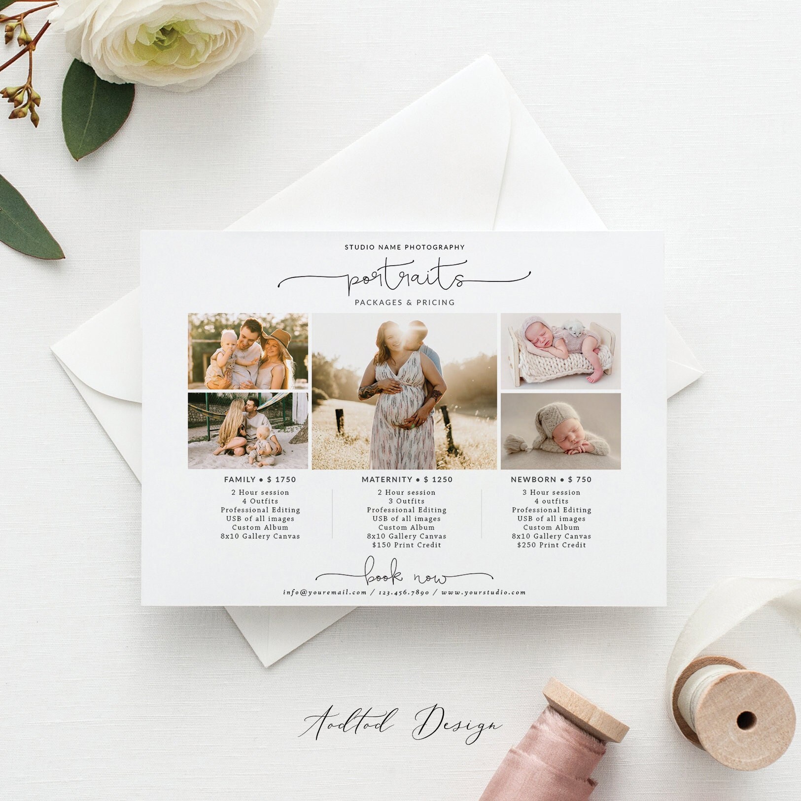 Portrait Photography Pricing Template Price Guide List for | Etsy