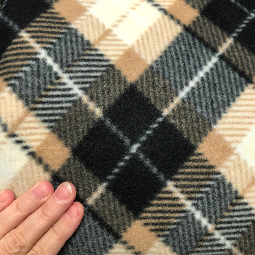Tan Cream Plaid Open Side Poncho Cover up Shawl Short Sleeve Unisex ...