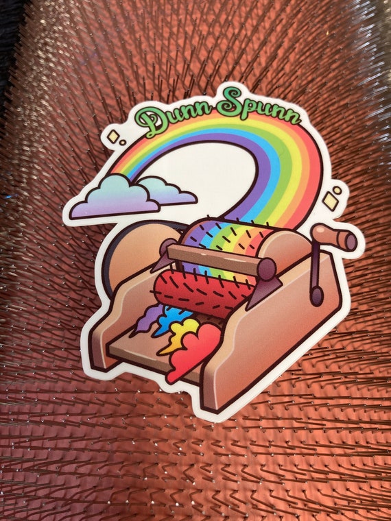 Rainbow Drum Carder Vinyl Sticker - Etsy