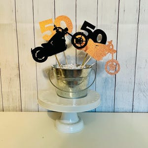Motorcycle Centerpieces, Motorcycle Decor, Harley Inspired Centerpieces ...