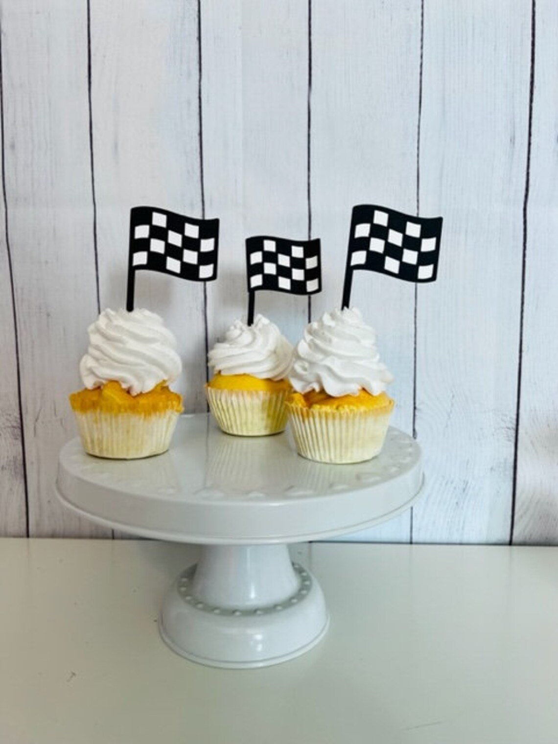 Checkered Flag Cupcake Toppers Race Party Cupcake Toppers - Etsy