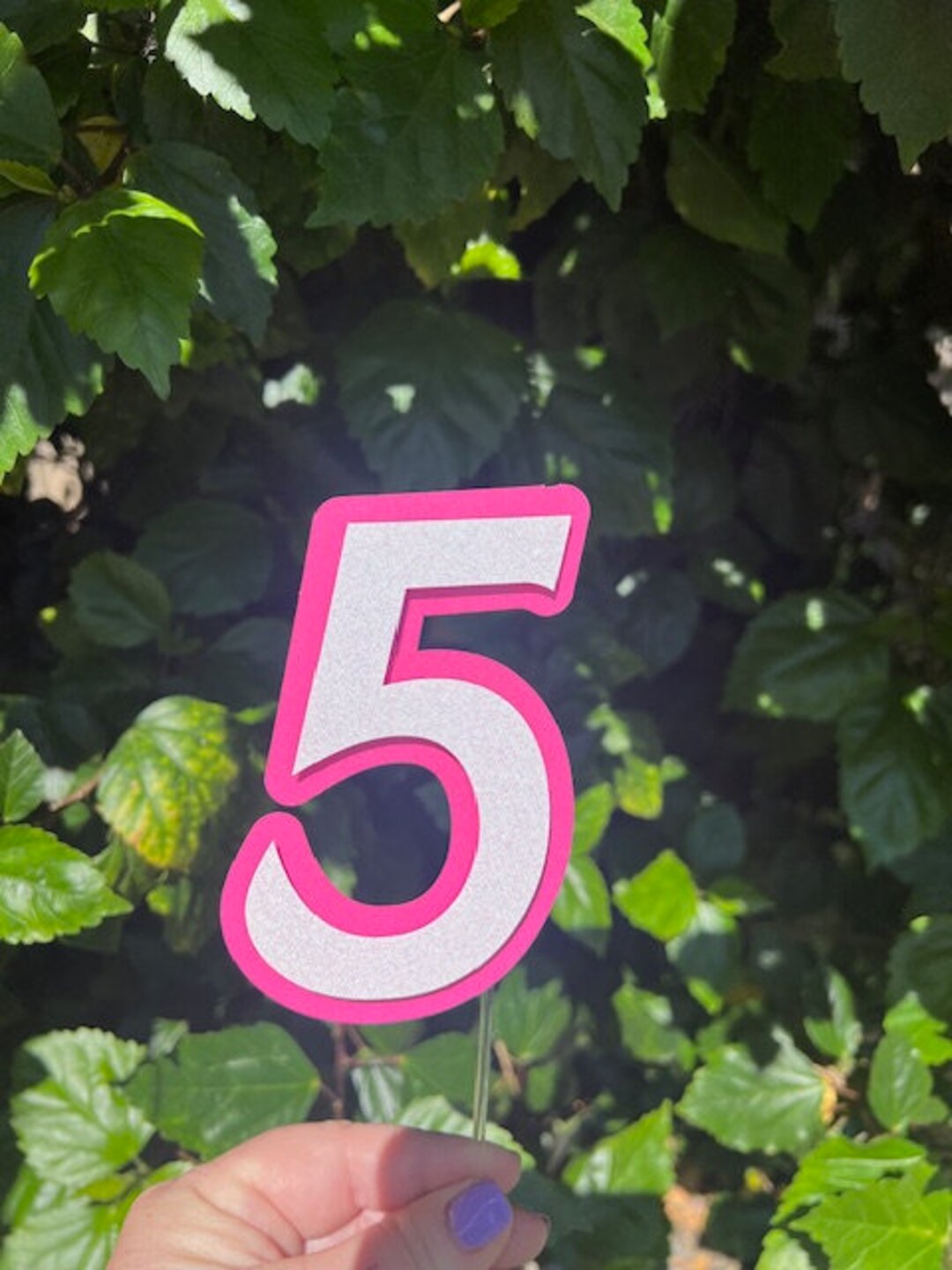 Pink and White Number Cake Topper, Age Cake Topper, Pink and White ...