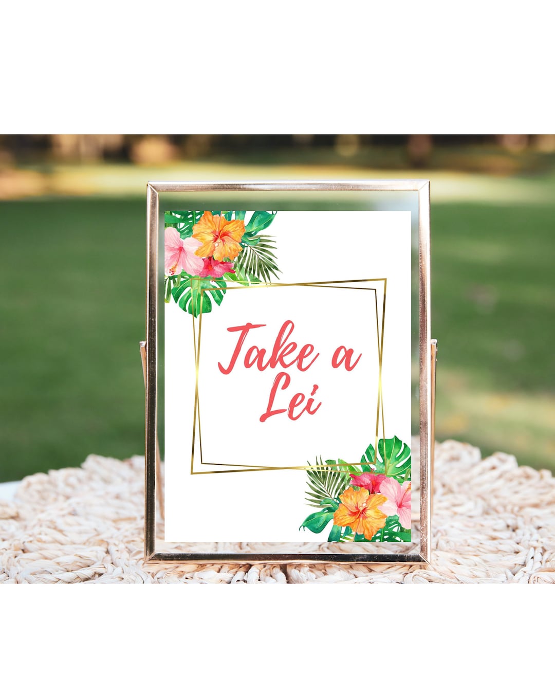 Take A Lei Printable Hawaiian Party Sign, Hawaiian Party Theme ...