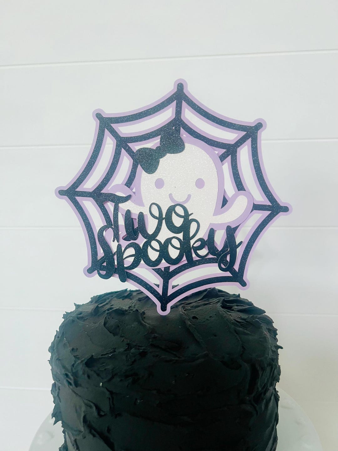 Two Spooky Cake Topper, Purple Ghost Cake Topper, Two Spooky Party ...