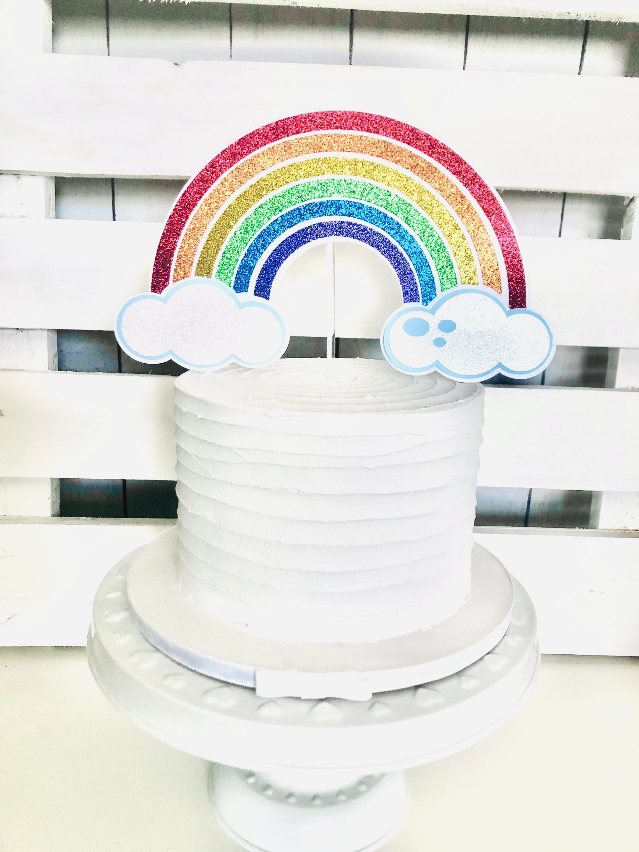 Rainbow Cake Topper Glitter Rainbow Came Topper Rainbow | Etsy