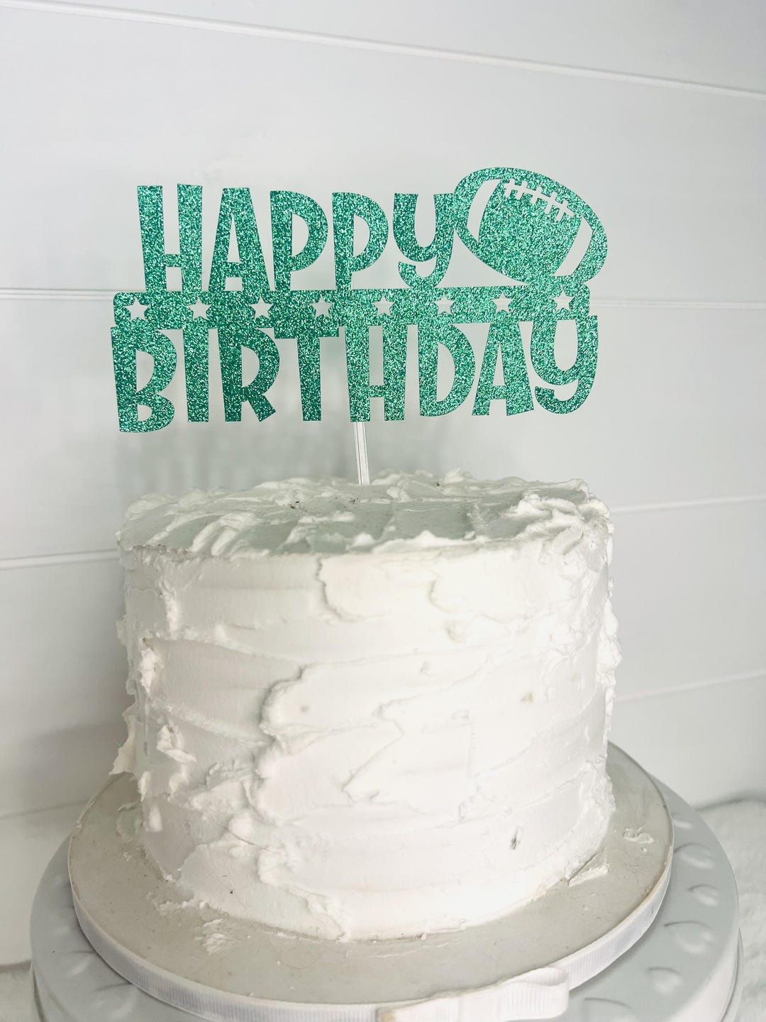 Glitter Football Birthday Cake Topper, Sports Party Decor - Etsy