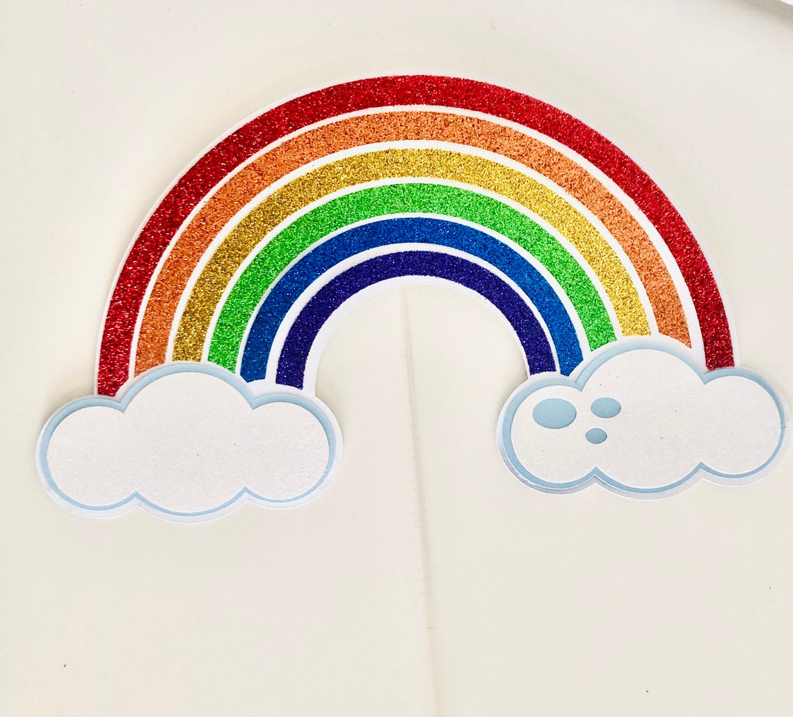 Rainbow Cake Topper Glitter Rainbow Came Topper Rainbow | Etsy