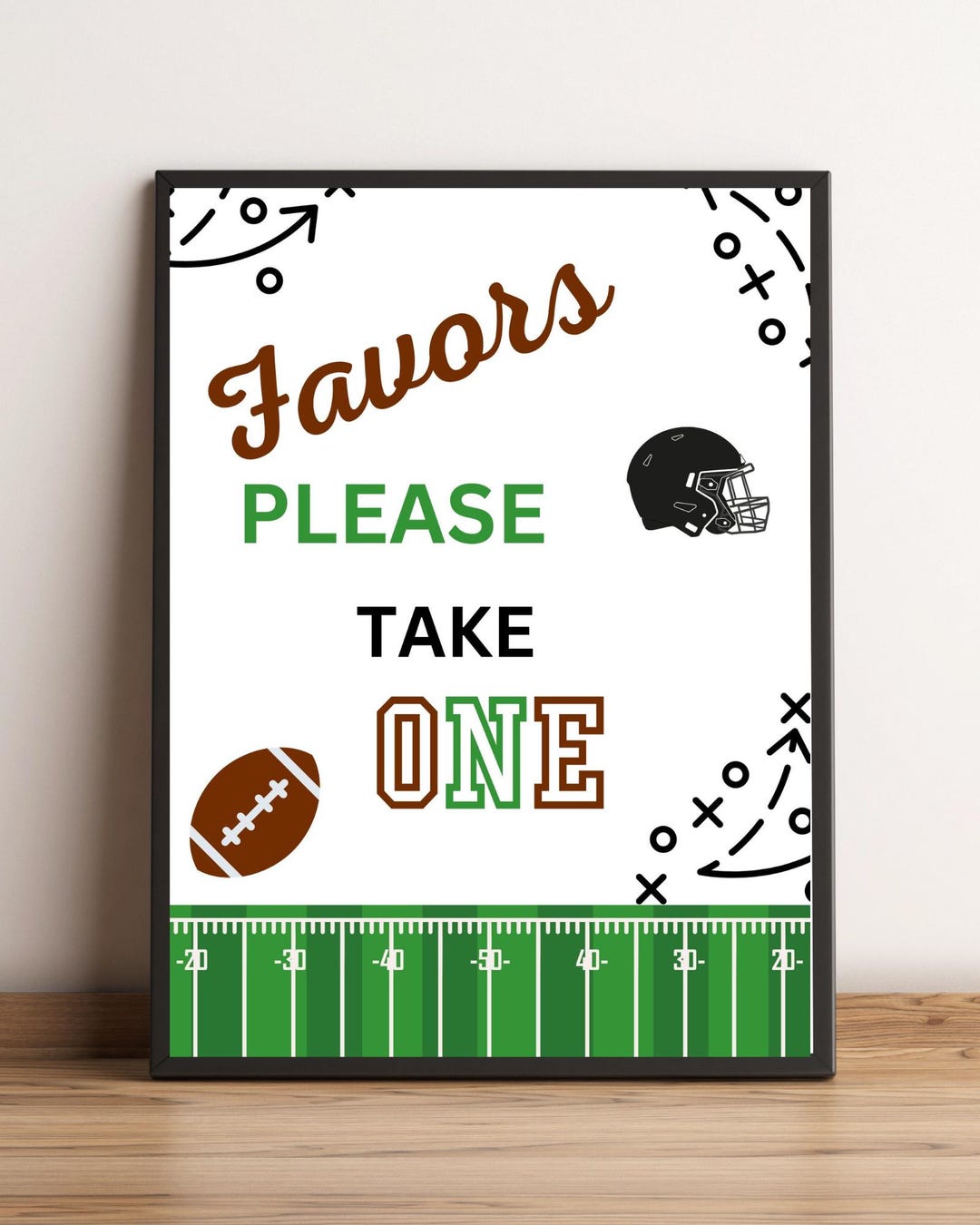 Football Party Sign, Printable Party Signs, Favors Sign , Football ...