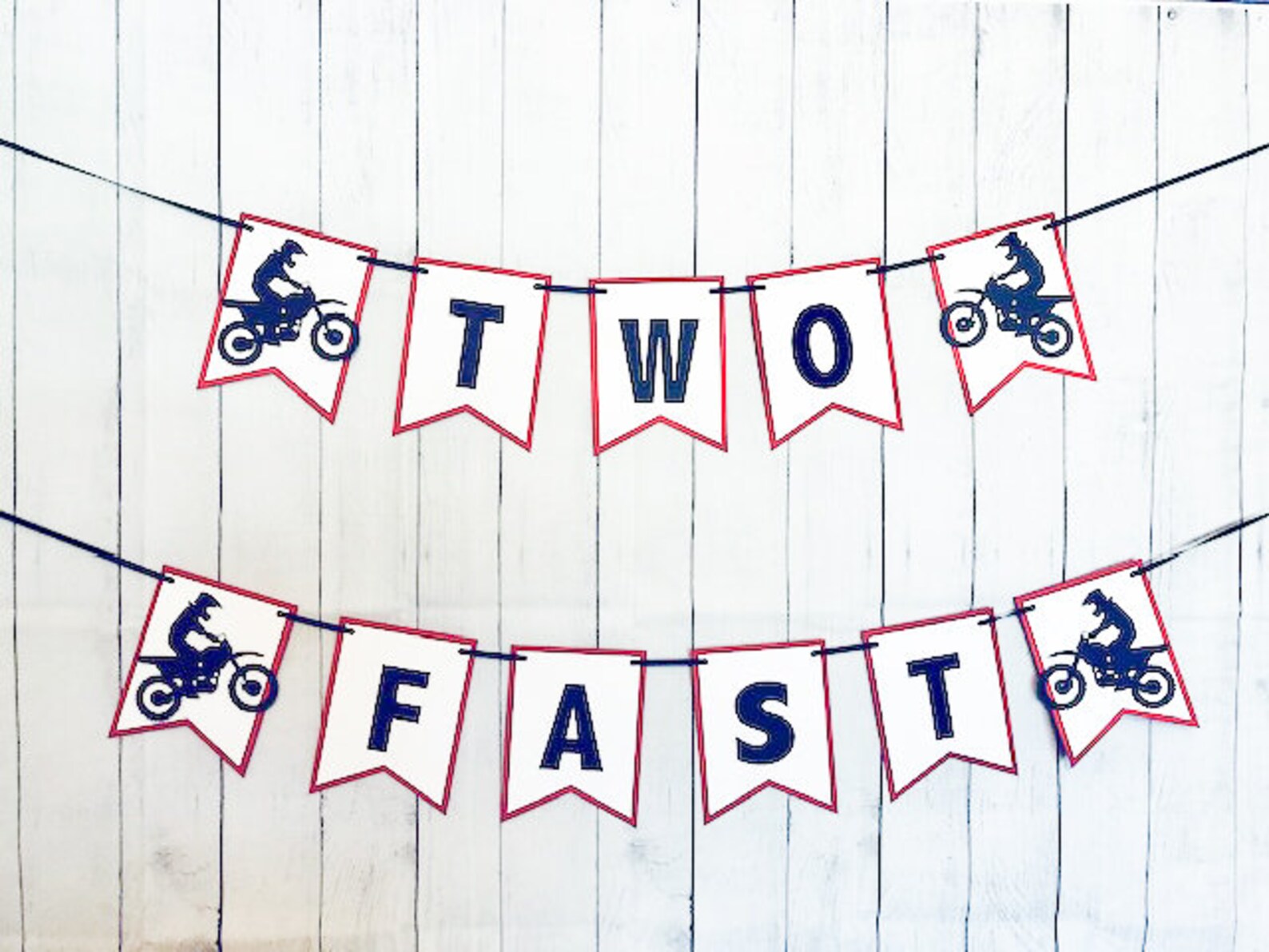 Two Fast Dirt Bike Banner, Dirt Bike Banner, Two Year Old Banner, Dirt ...