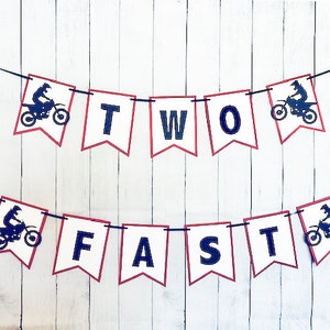 Two Fast Dirt Bike Banner, Dirt Bike Banner, Two Year Old Banner, Dirt ...