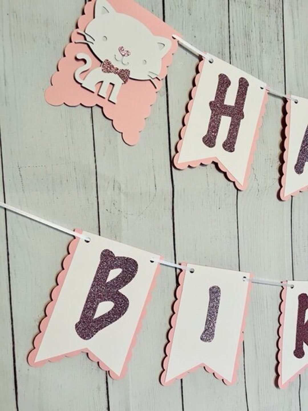 Cat Birthday Banner, Kitten Birthday Banner, Cat Party Decor, Kitty Cat ...