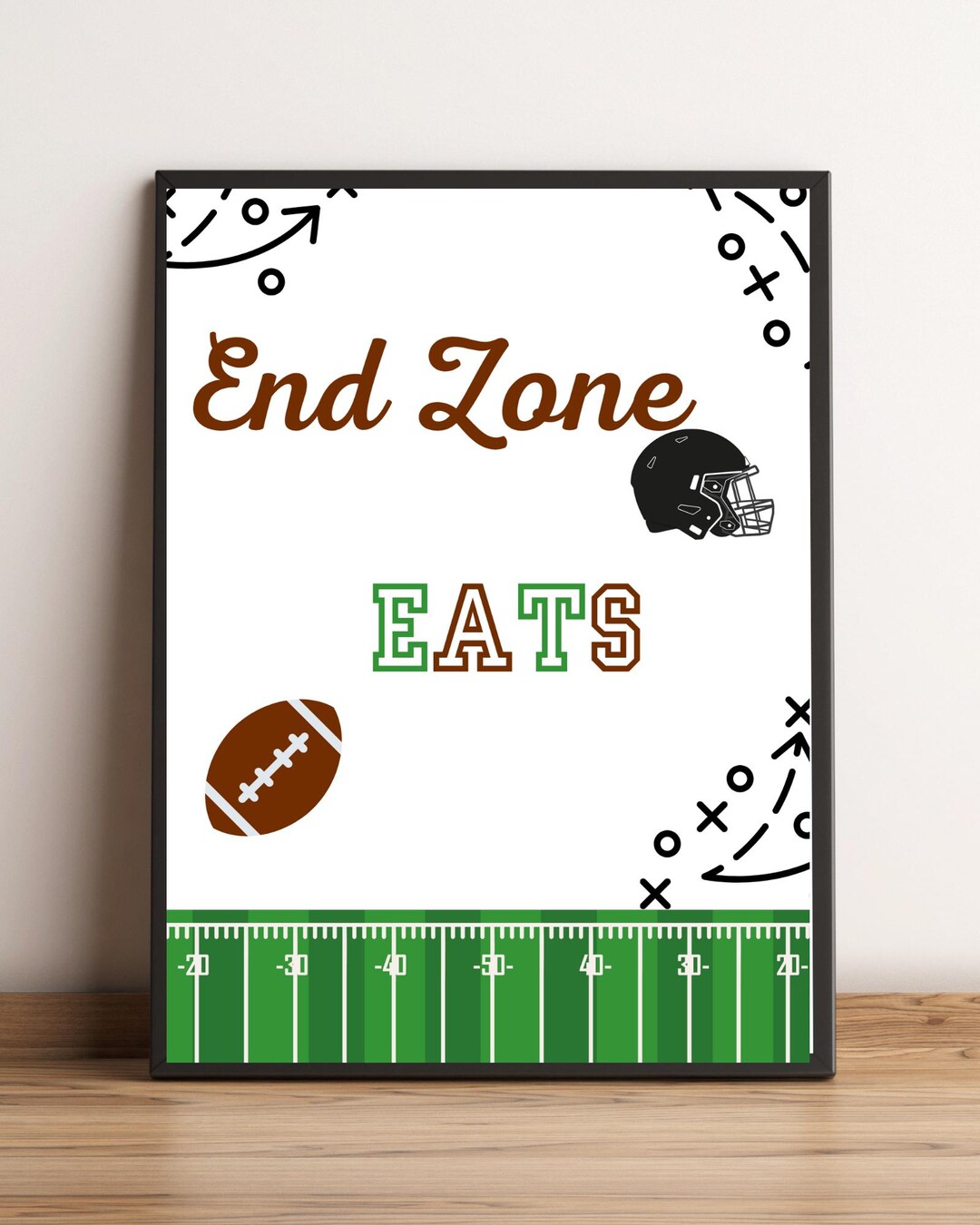 Football Party Sign, End Zone Eats Decor (printable) - Etsy