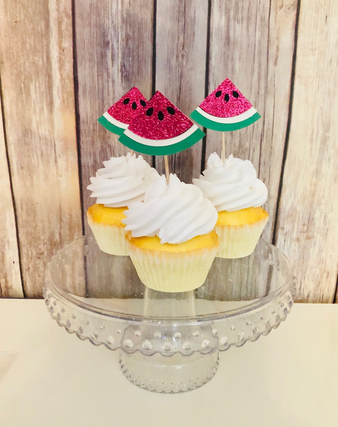 Watermelon Cupcake Toppers, Summer Party Decorations, Set of 12 - Etsy