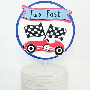 Race Car Cake Topper, Racing Cake Topper, Two Fast Cake Topper, Racing ...