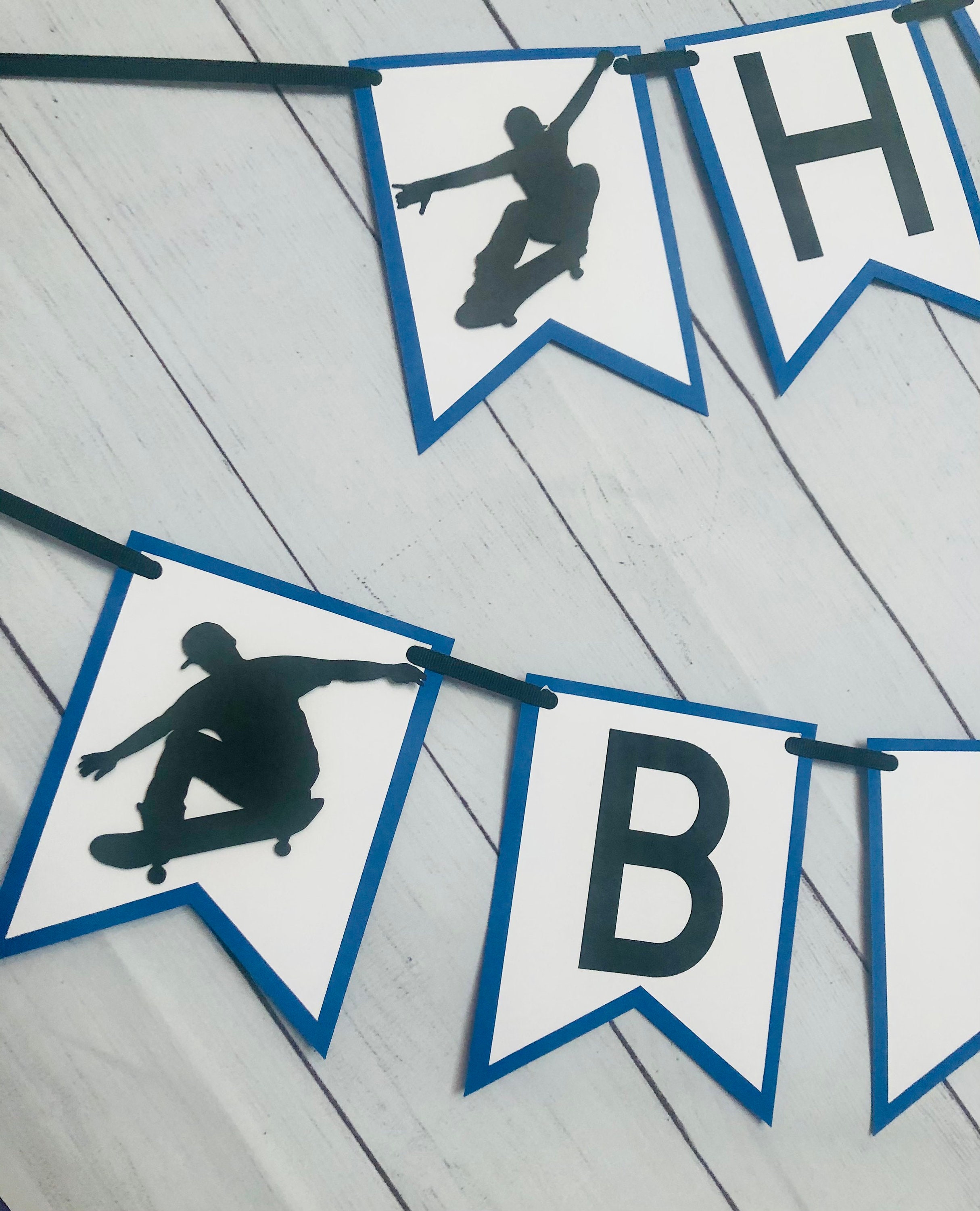 Skateboard Birthday Banner Skateboard Banner Skateboard | Etsy