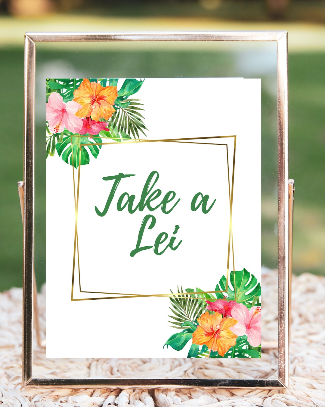 Take A Lei Printable Hawaiian Party Sign, Hawaiian Party Theme ...