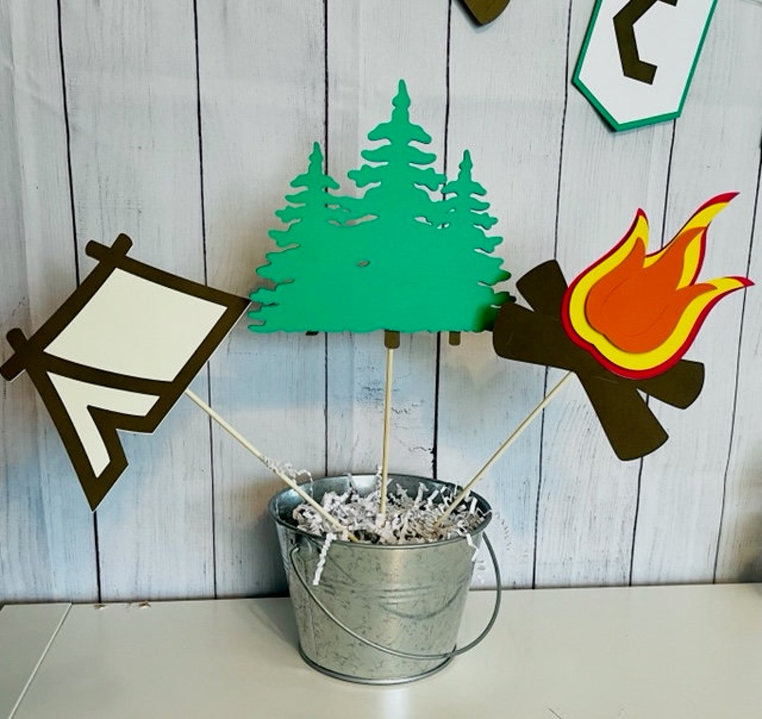 Camping Centerpieces, Camping Party Decor, Camping Birthday Party ...