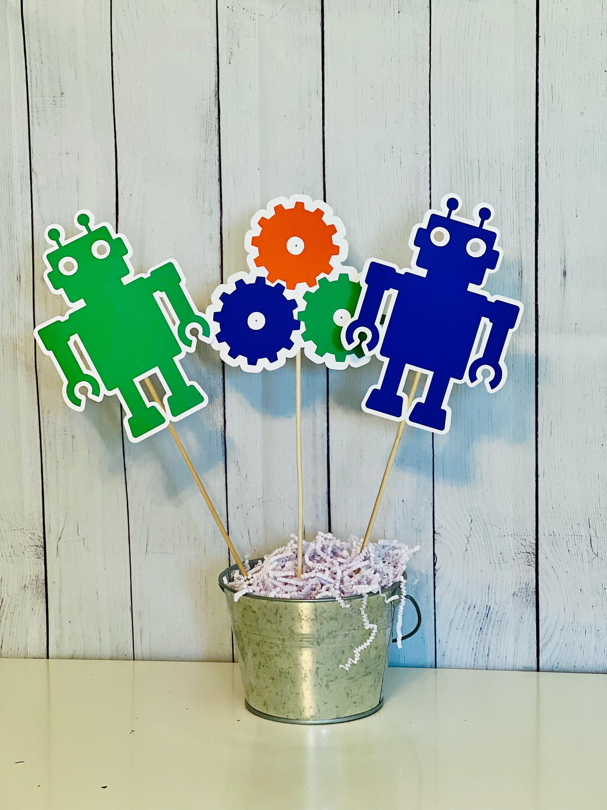 Robot Birthday Party Centerpieces, Tech Decor, Set of 3 - Etsy