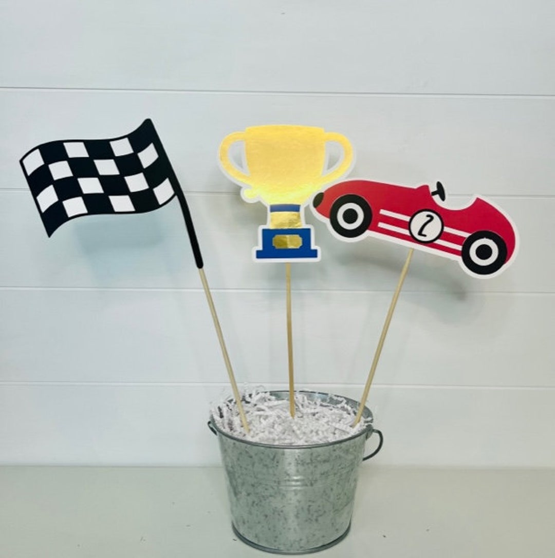 Race Car Centerpieces Race Car Birthday Party Birthday - Etsy