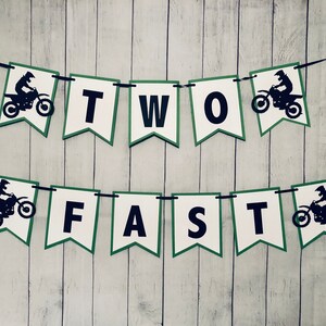 Two Fast Dirt Bike Banner Dirt Bike Banner Two Year Old - Etsy