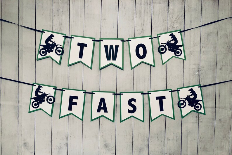 Two Fast Dirt Bike Banner Dirt Bike Banner Two Year Old - Etsy