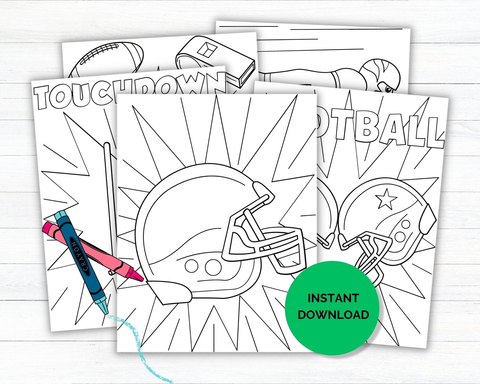 Kids Football Coloring Pages, Activity Printables (digital Download) - Etsy