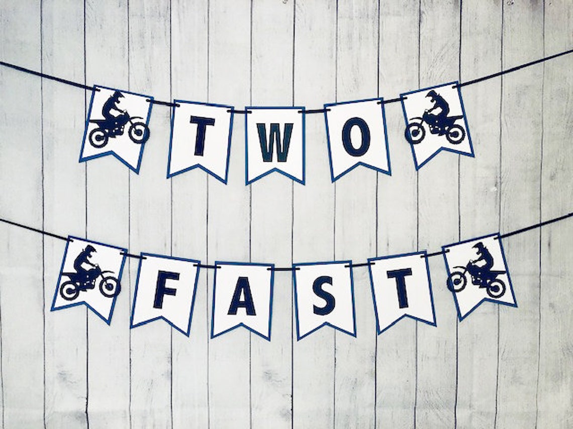 Two Fast Dirt Bike 2nd Birthday Party Banner - Etsy Canada