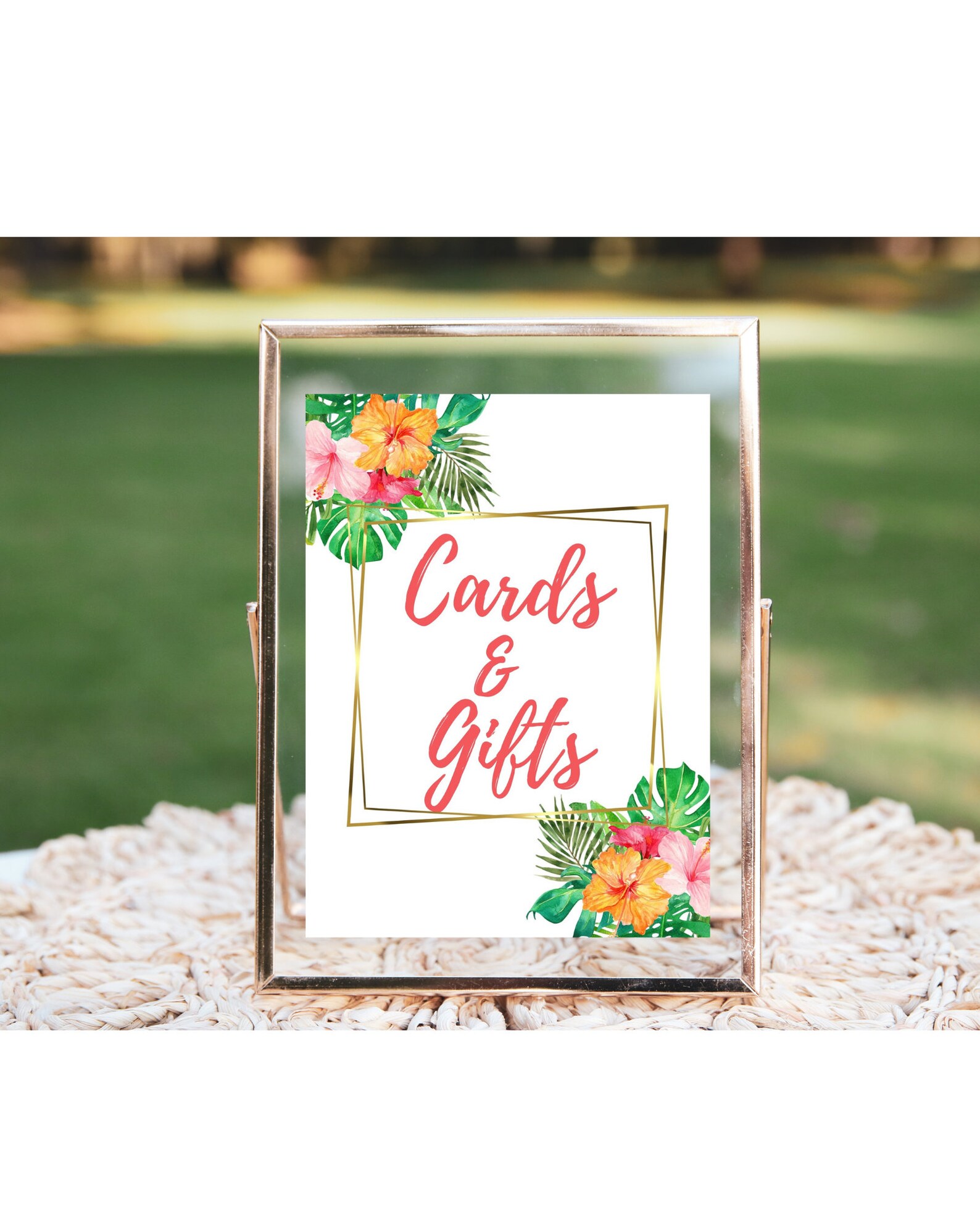 Hawaiian Printable Party Sign Hawaiian Cards & Gifts Sign - Etsy