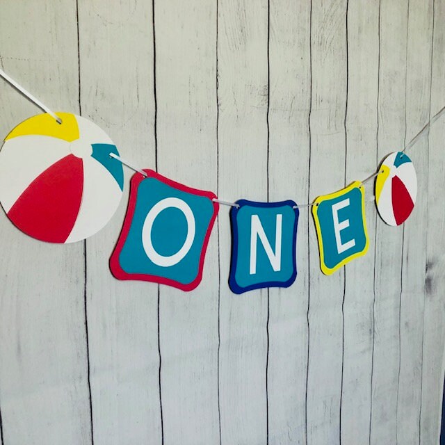 Beach Ball High Chair Banner Beach Ball Banner Babys First | Etsy