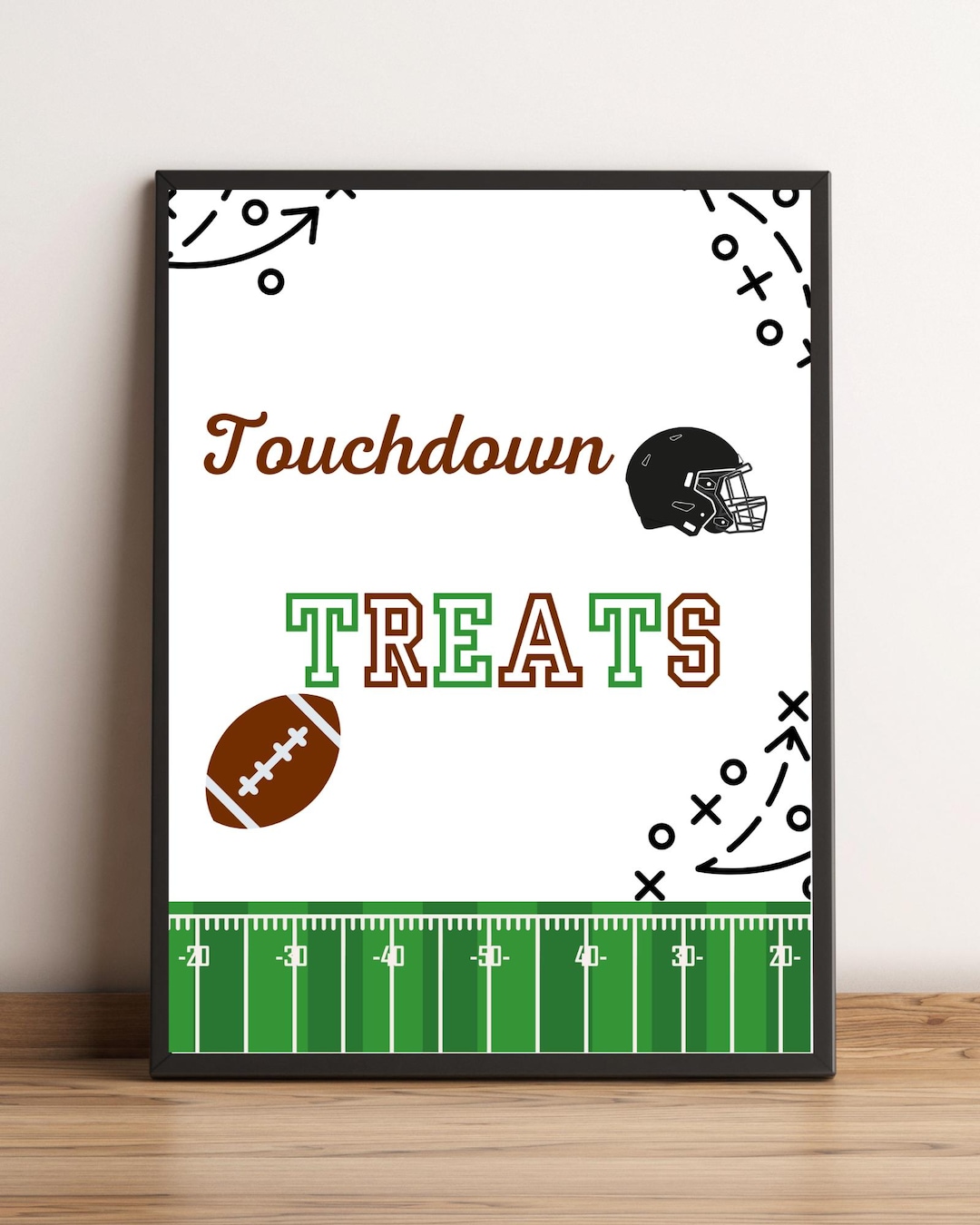 Football Party Sign, Printable Party Signs, Touchdown Treats Sign ...