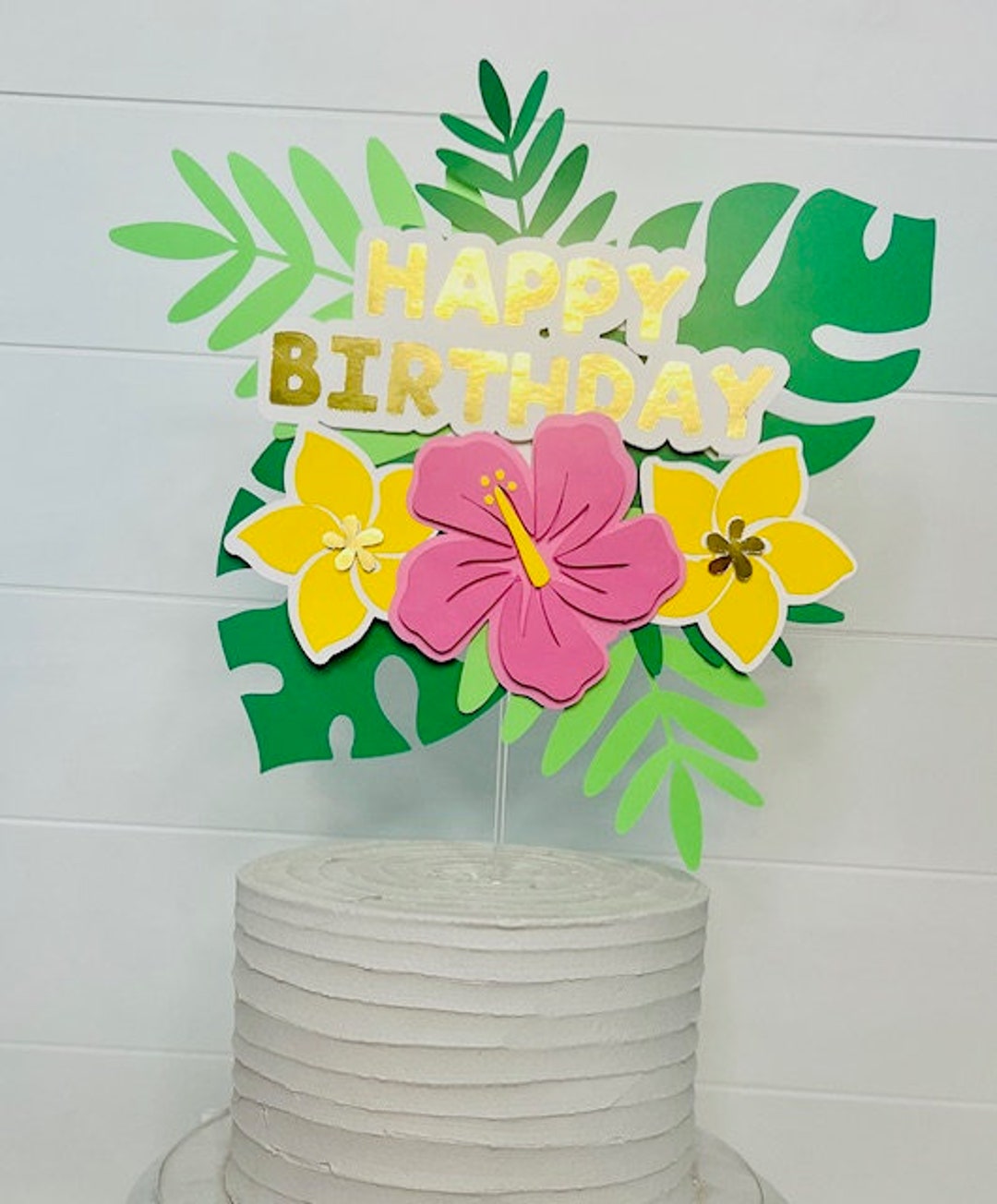 Hawaiian Cake Topper Hawaiian Party Decor Hawaiian Birthday Cake