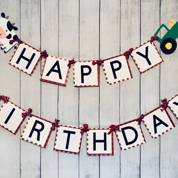 Farm Birthday Banner - Etsy