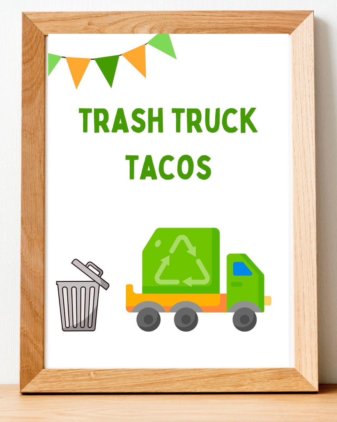 Trash Truck Printable Sign, Trash Truck Tacos Printable Sign, Trash ...