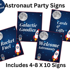 Astronaut Party Printable Set, Astronaut Birthday Party Signs, Space ...
