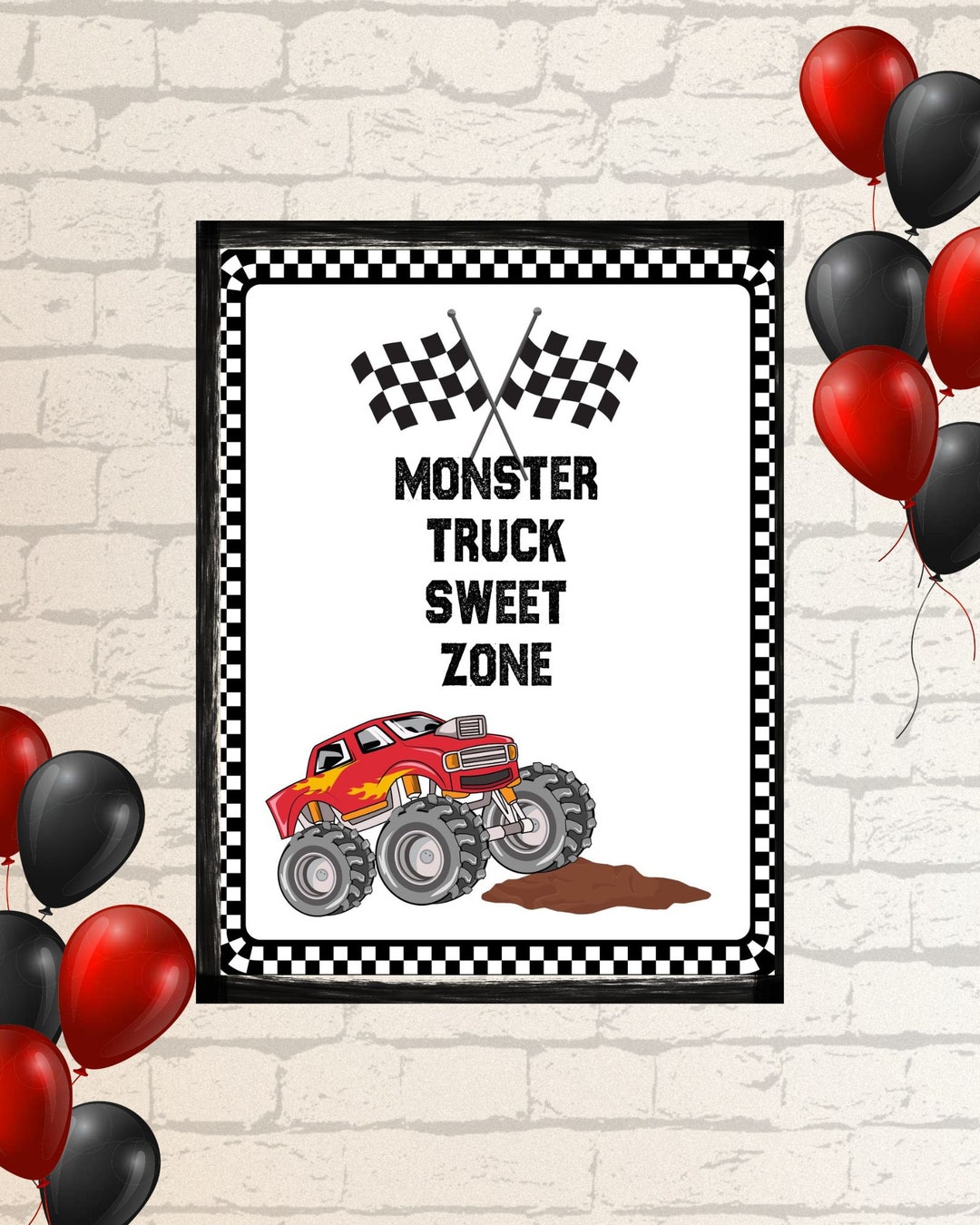 Monster Truck Party Sign, Printable Monster Truck Party Sign, Monster ...